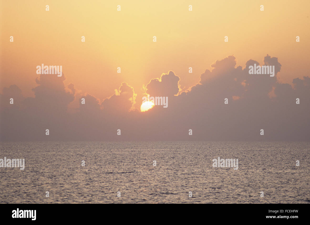 Republic of Palau, Sunset at sea Stock Photo - Alamy