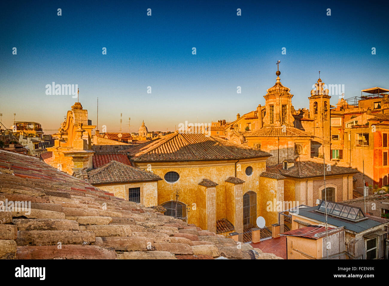 ancient roofs of Rome, Italy Stock Photo - Alamy