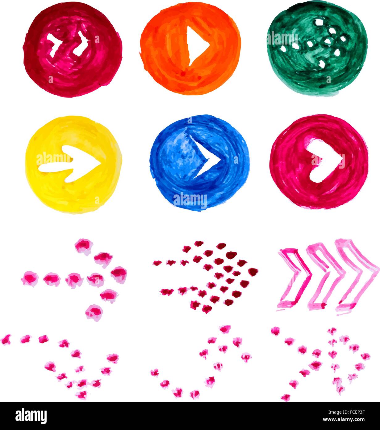 vector watercolor icons Stock Vector Image & Art - Alamy