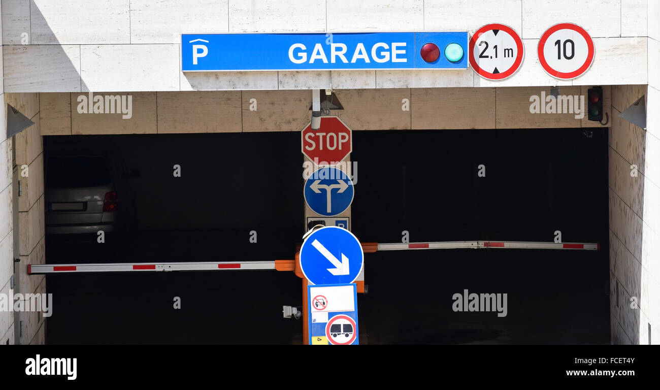 Entrance of the parking garage Stock Photo - Alamy