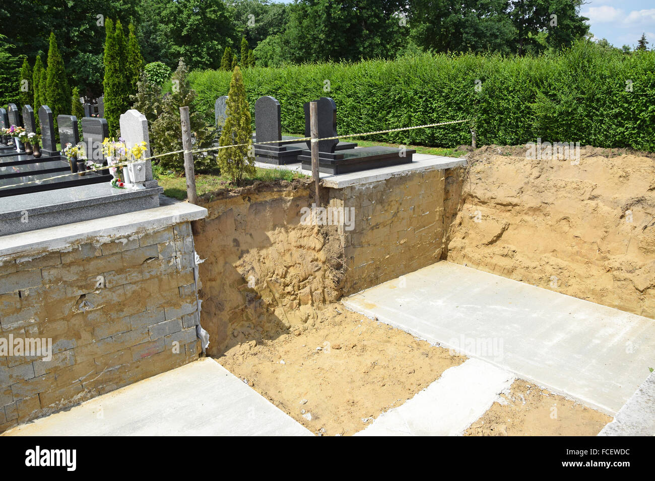 Rooms for new crypts in the public cemetery Stock Photo - Alamy