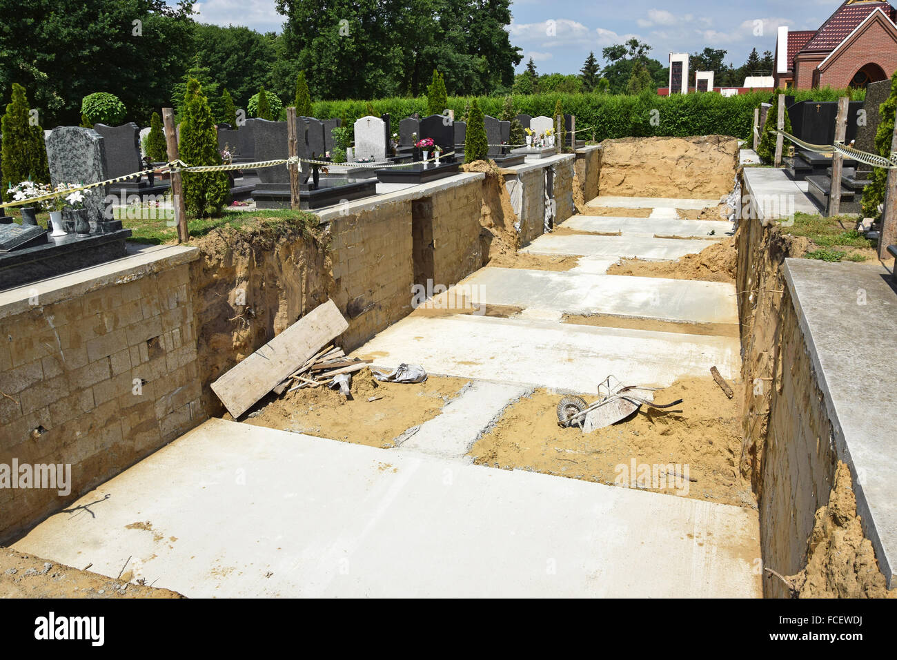 Rooms for new crypts in the public cemetery Stock Photo - Alamy