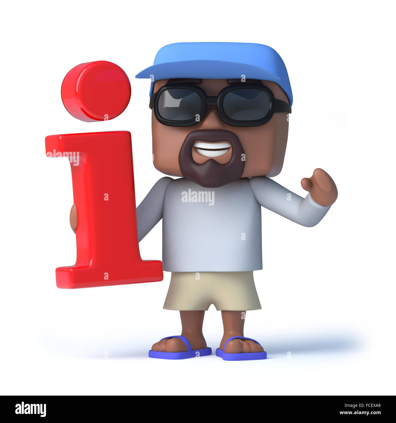3d render of a sailor man holding a red information symbol Stock Photo ...