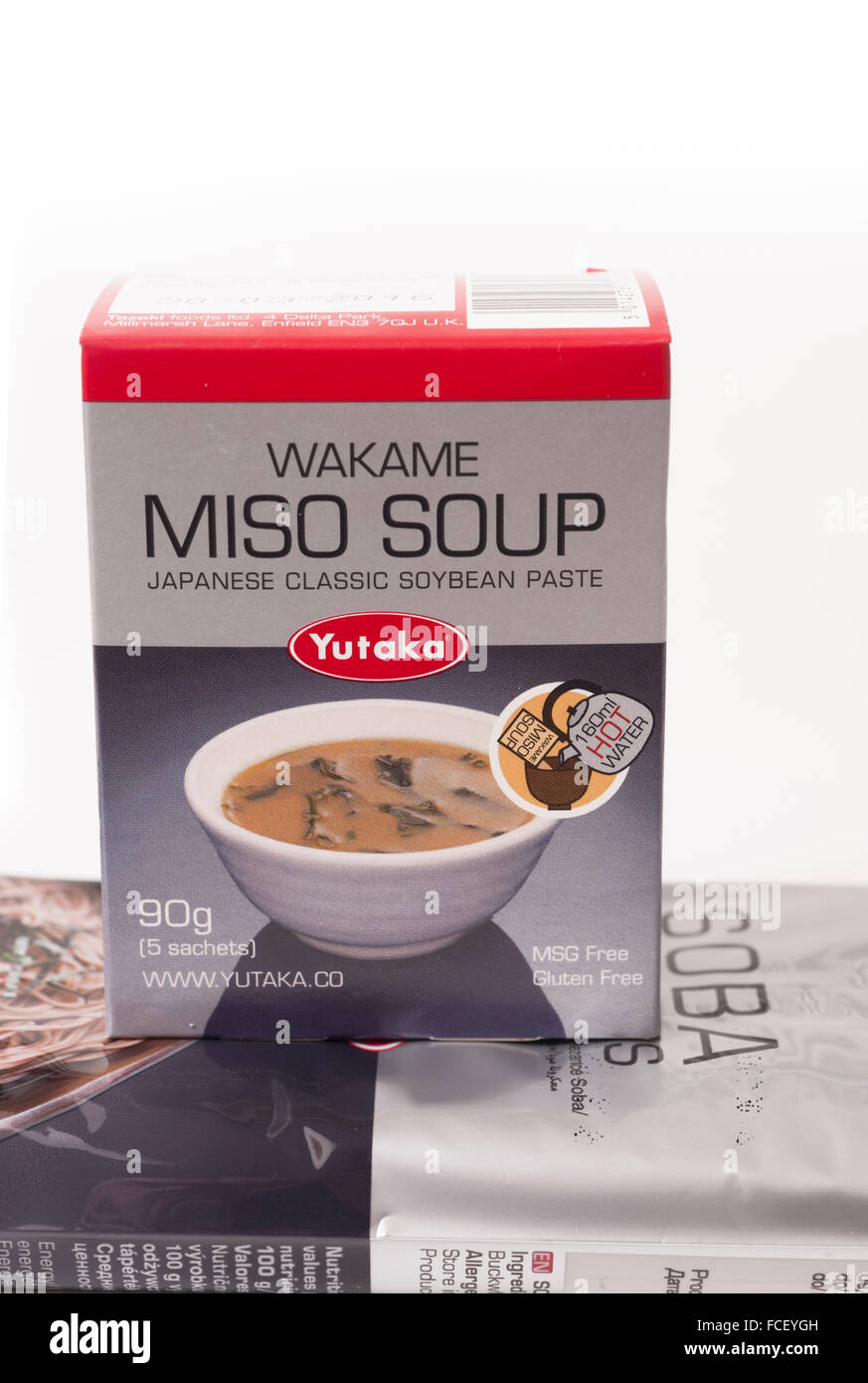 Wakame Miso Soup and Soba Noodle packaging Stock Photo - Alamy