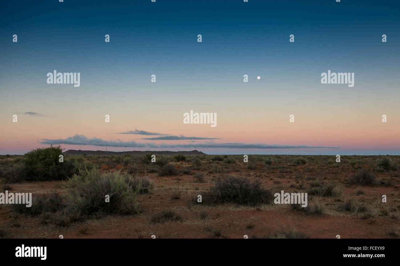 Karoo Landscape at moon set Stock Photo - Alamy