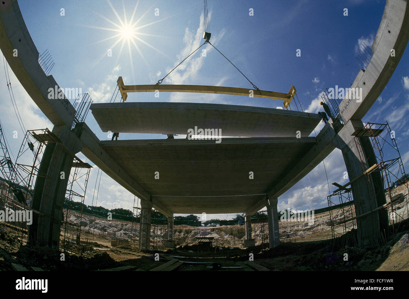 Construction industry prefab floor assembly Stock Photo - Alamy