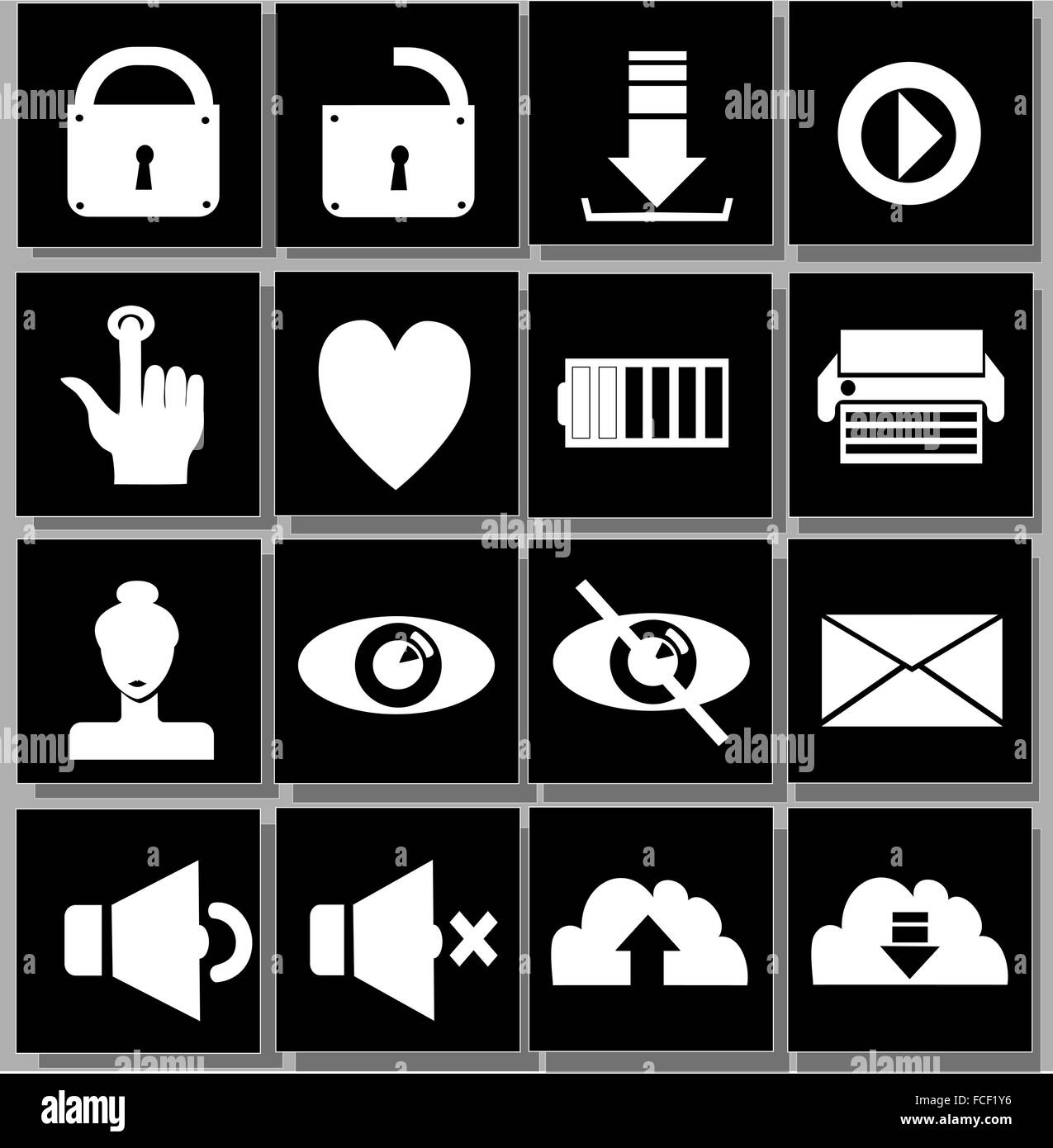 white black icons Stock Vector Image & Art - Alamy