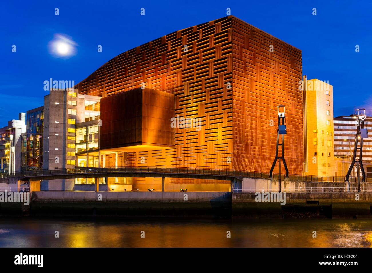 Euskalduna Palace, Nervion River, Bilbao, Bizkaia, Basque Country ...