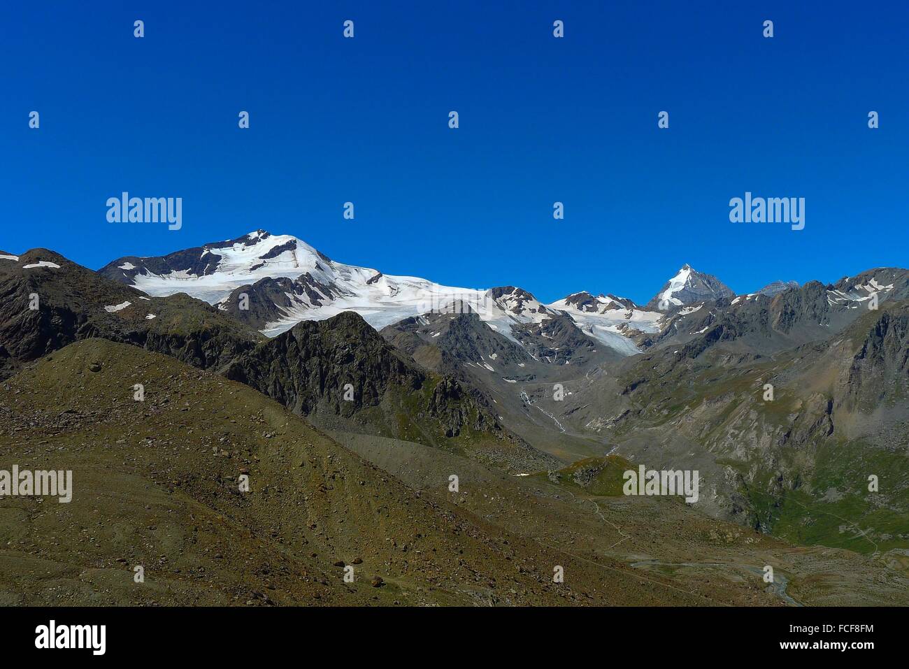 Vordere Rotspitze mountain hike view on the Cevedale and Grand Zebru ...