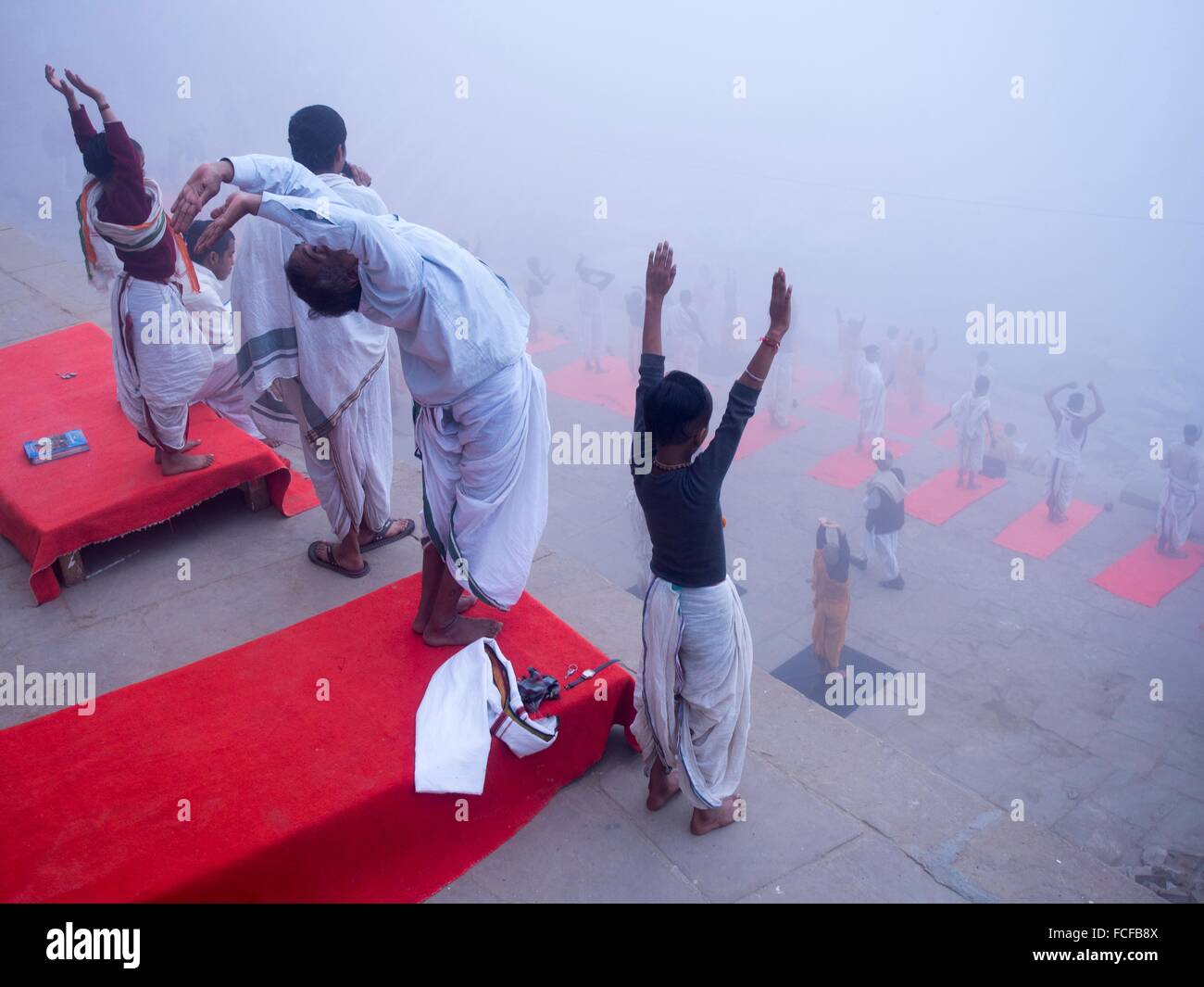 Early morning yoga at Varanasi, Uttar Pradesh, India Stock Photo - Alamy