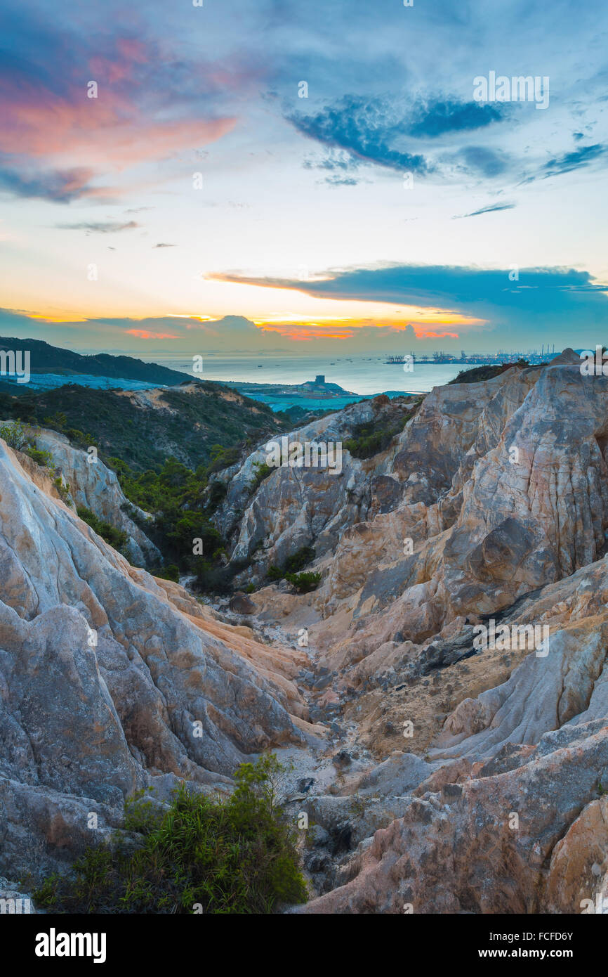 Sunset at valley Stock Photo - Alamy