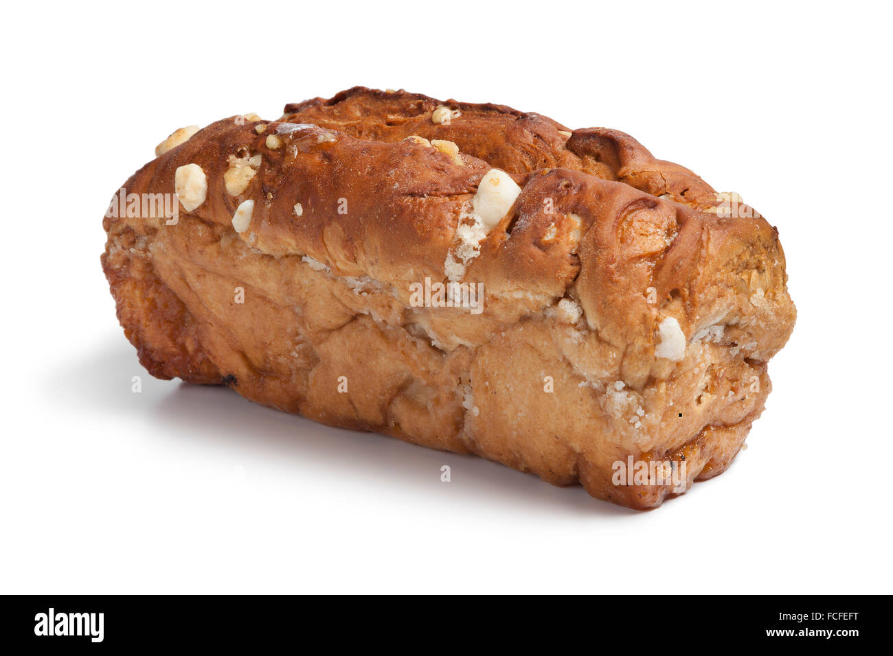 Whole traditional dutch sugar bread on white background Stock Photo - Alamy