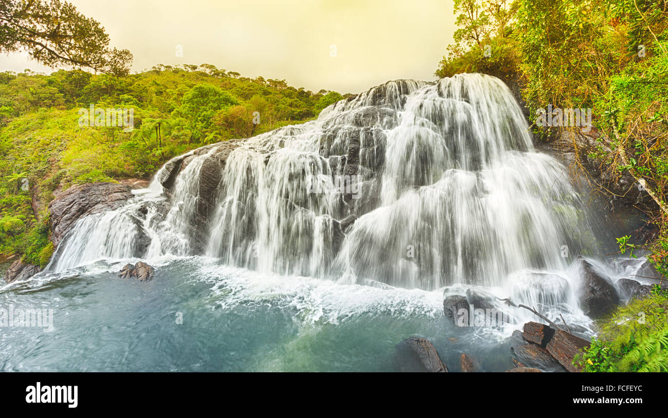Bakers falls. Horton plains national park. Sri Lanka. Panorama Stock ...