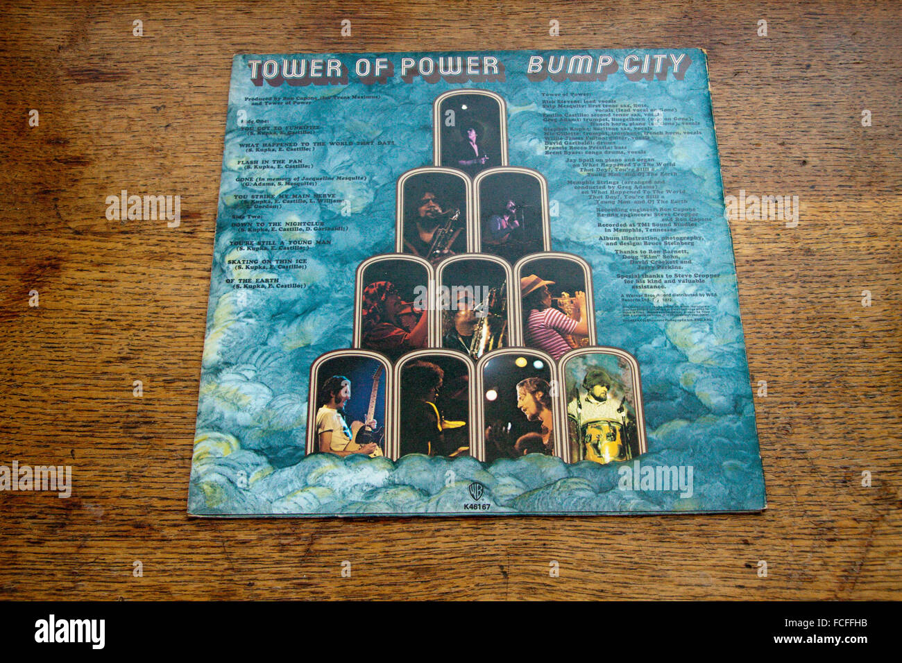 The cover rear of Tower of Power's 1971 album Bump City Stock Photo - Alamy