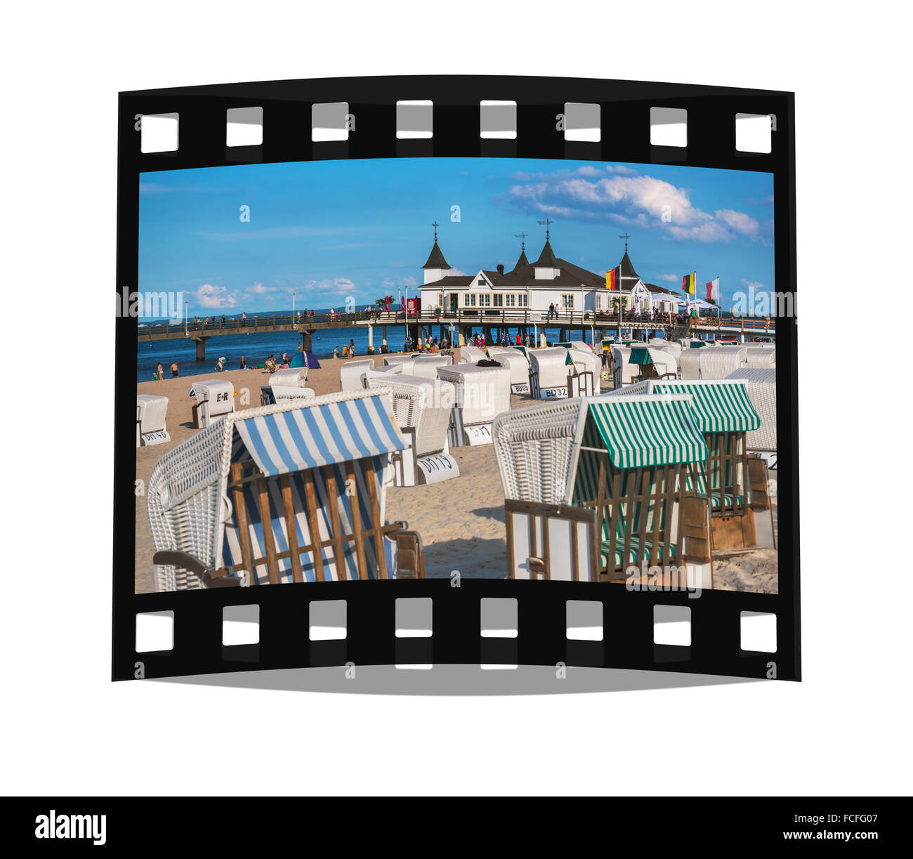 Seebruecke Ahlbeck pier at the Baltic Sea, Ahlbeck, Usedom Island ...