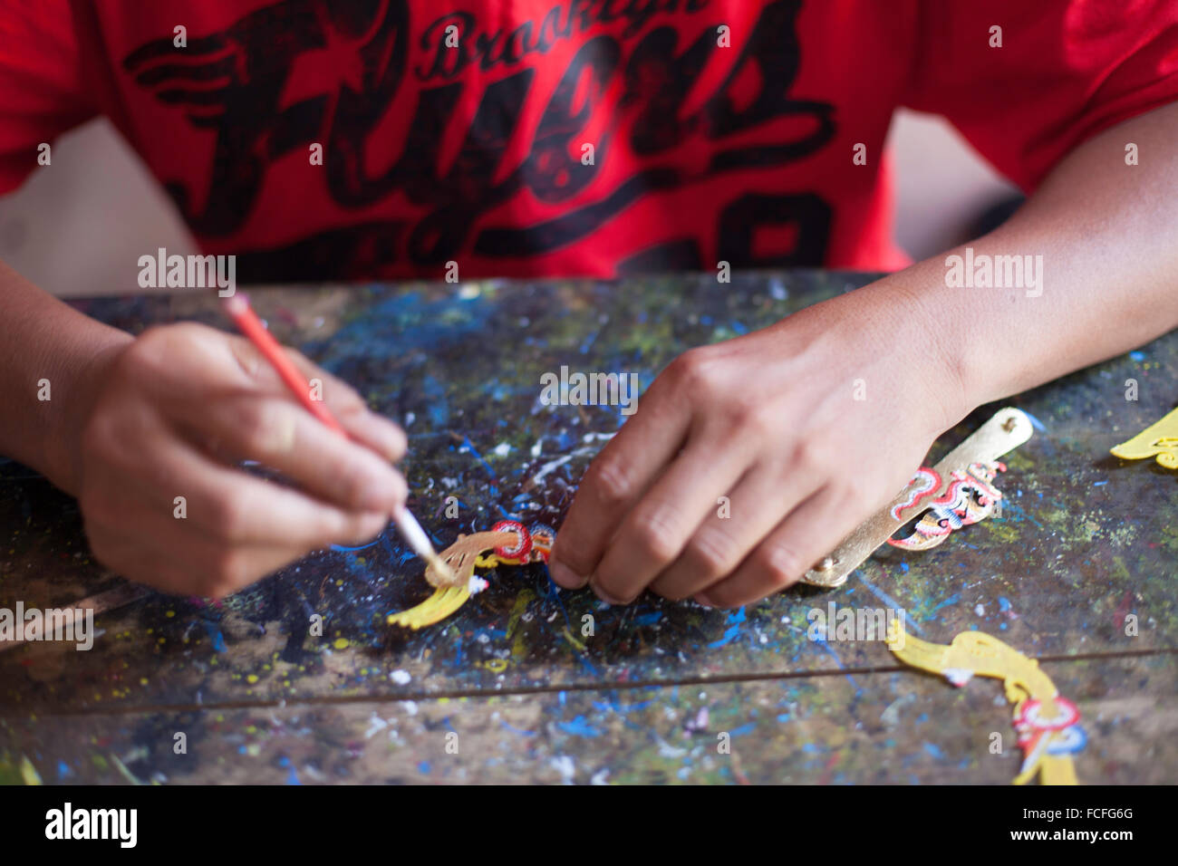 Cropped Image Of Person Making Crafts Stock Photo - Alamy