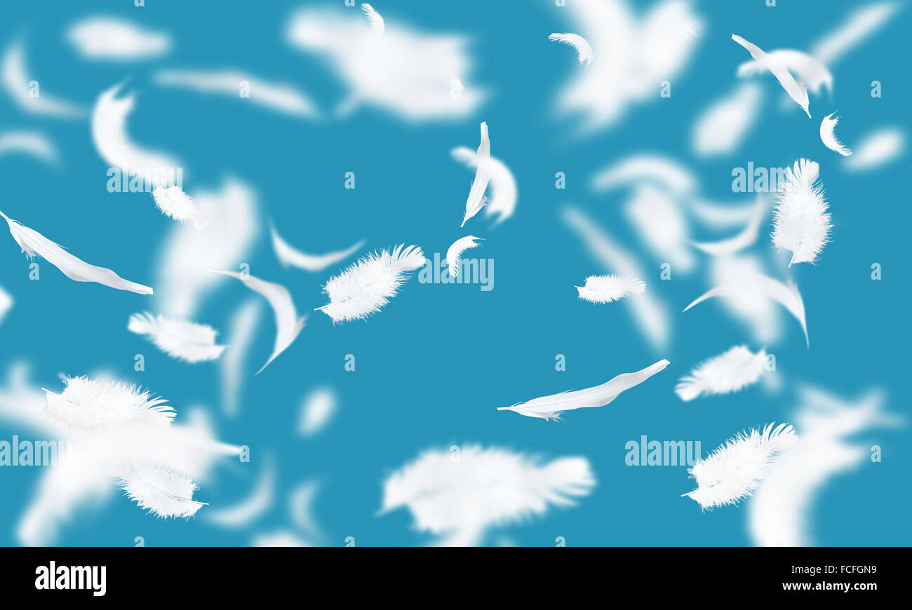 Abstract background image of feathers flying in air Stock Photo - Alamy