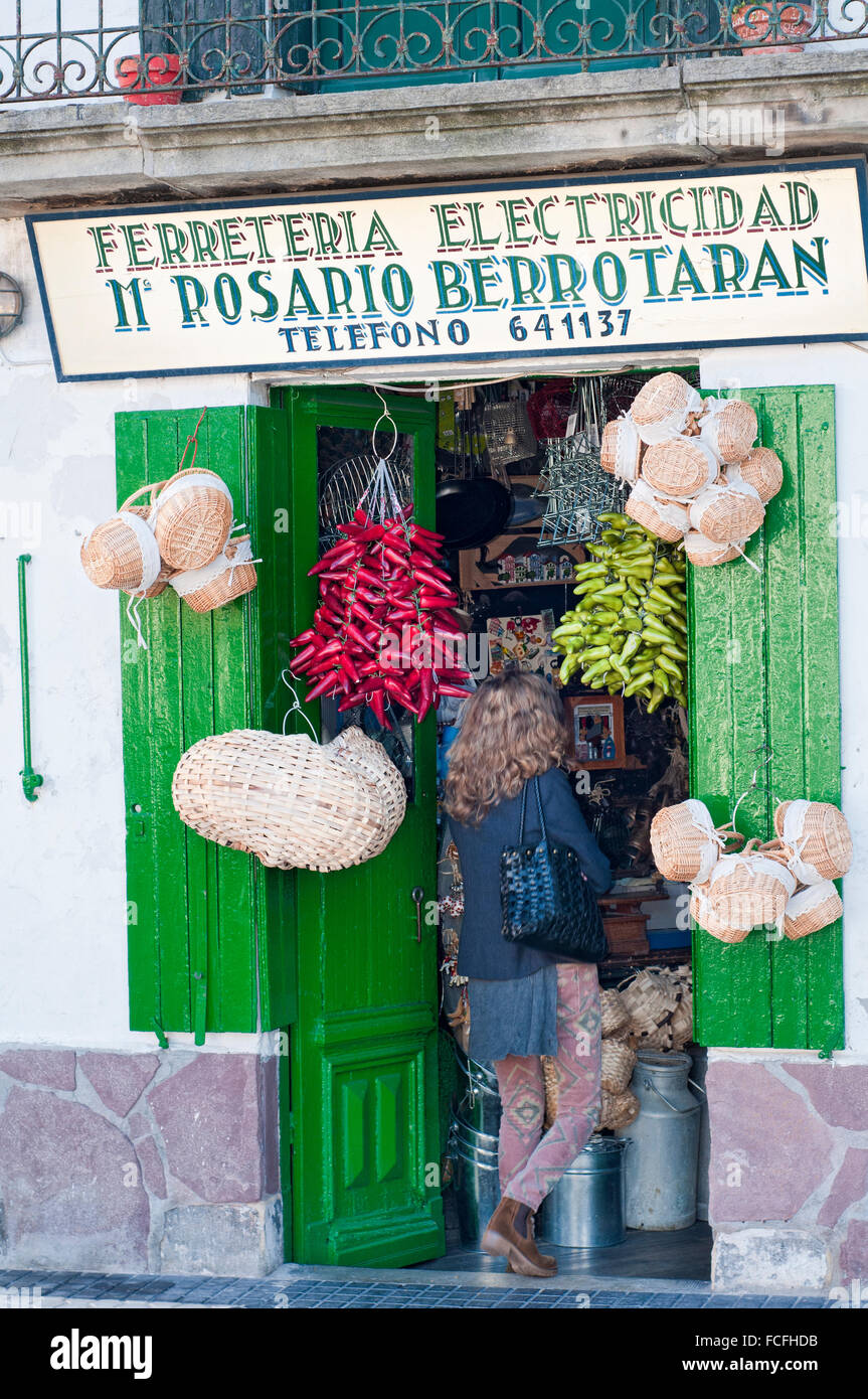 Basque woman in traditional green hi-res stock photography and images ...