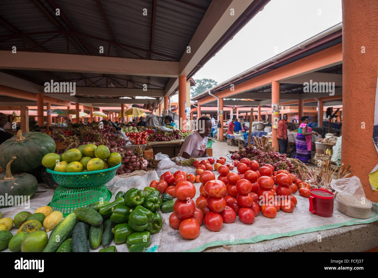 Local market on the street in the Fort Portal, Uganda, Europe Stock ...