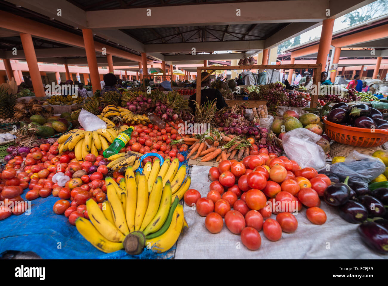Local market on the street in the Fort Portal, Uganda, Europe Stock ...