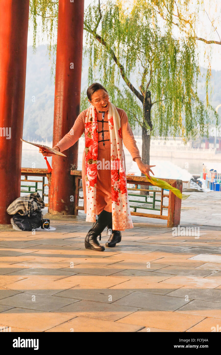 Chinese Lady performing in traditional dress at Summer Palace of ...