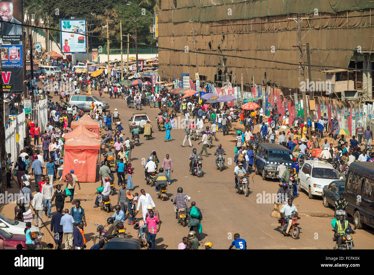 View of Hoima Road on a typically busy day, Kampala, Uganda, Africa ...
