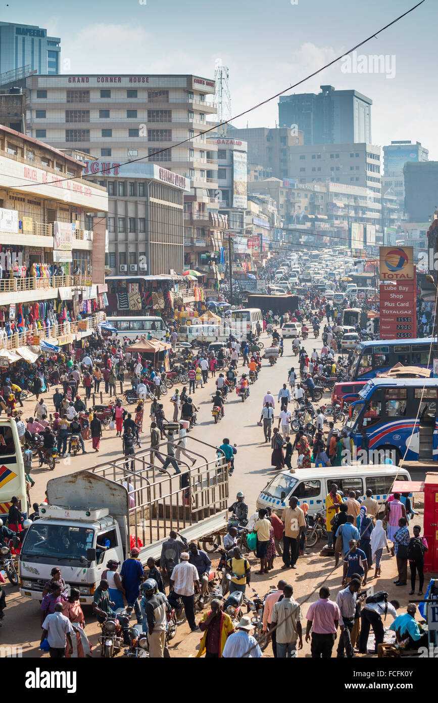View of Hoima Road on a typically busy day, Kampala, Uganda, Africa ...