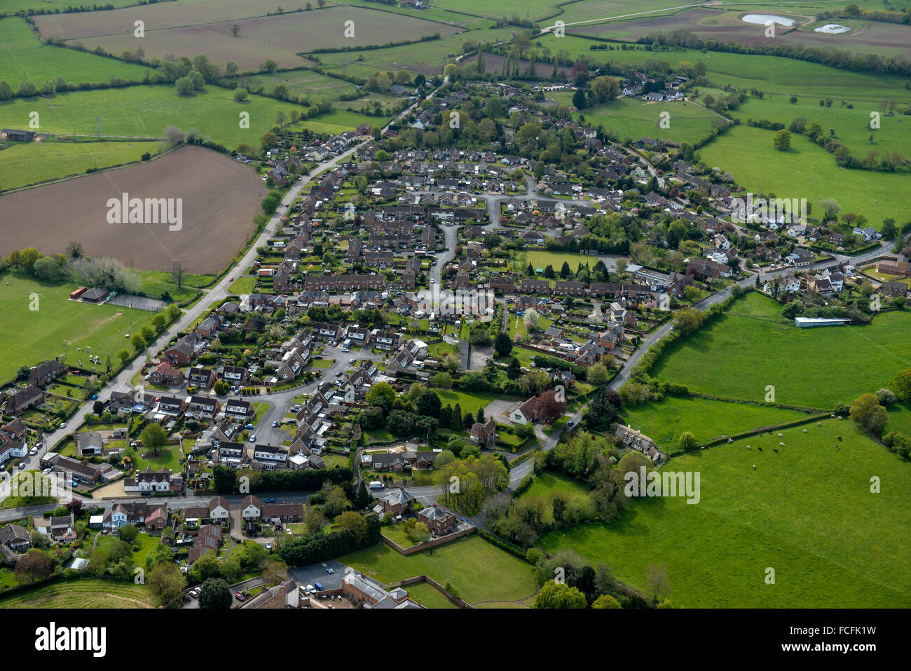 An aerial view of Callow End, a village in the Malvern Hills district ...