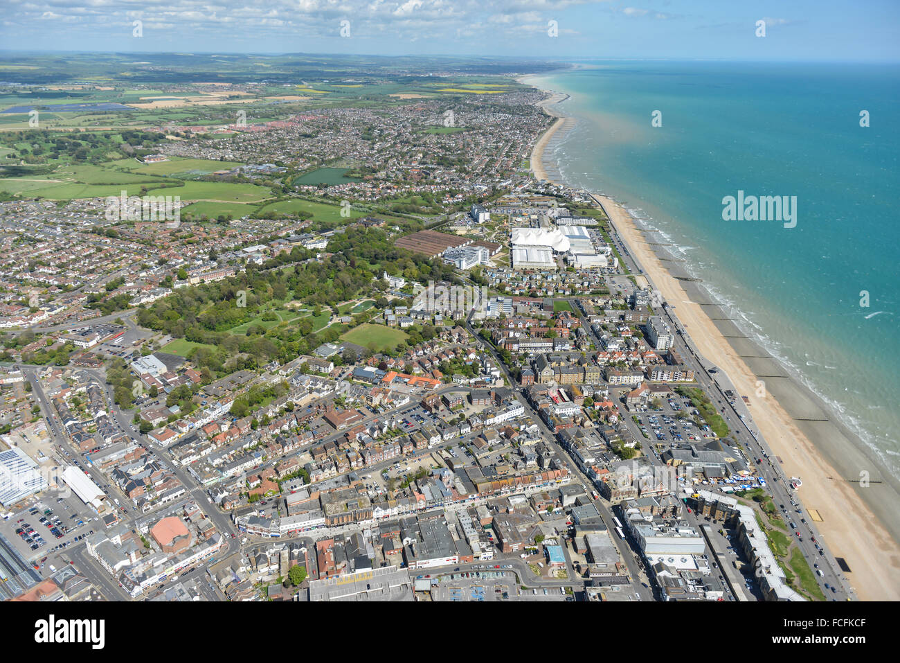 An aerial view of the West Sussex seaside town of Bognor Regis Stock ...