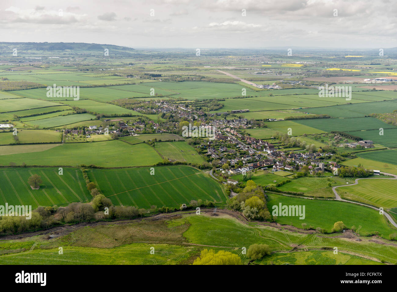 An aerial view of the Worcestershire village of Bishampton and ...