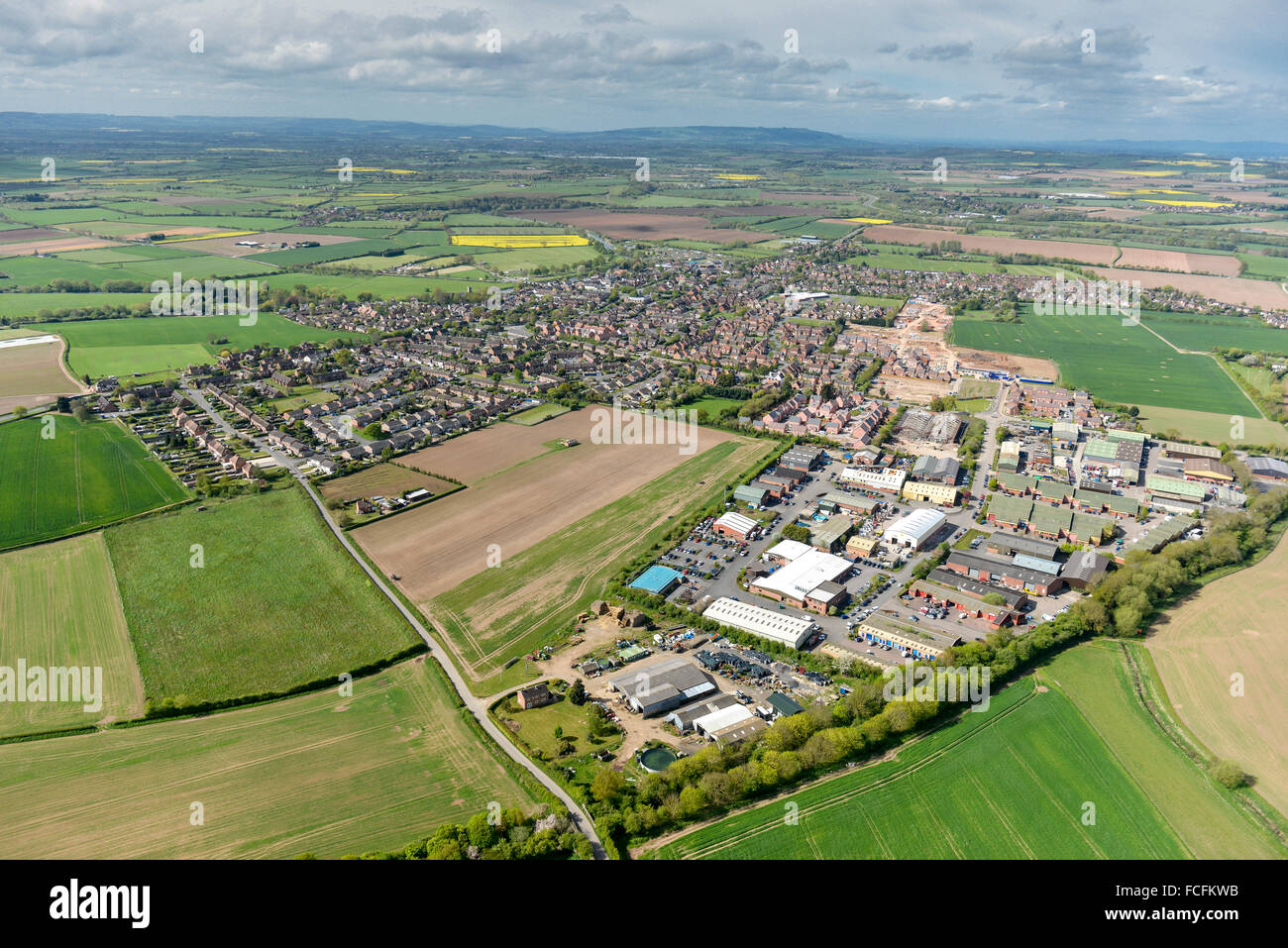 An aerial view of the Warwickshire village of Bidford-on-Avon Stock ...