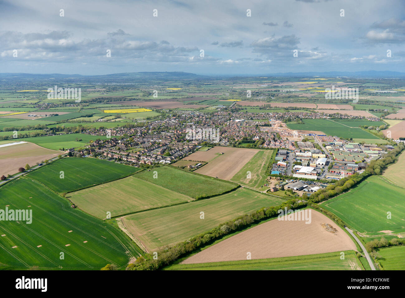 An aerial view of the Warwickshire village of Bidford-on-Avon Stock ...