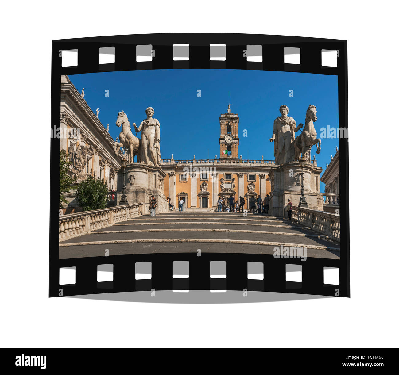 Ramp stairs (cordonata) to Piazza del Campidoglio. In the background is ...