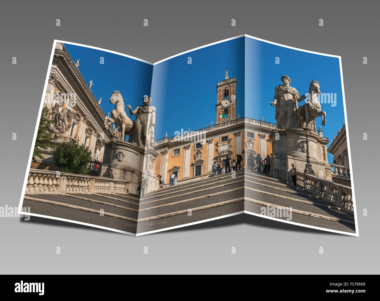 Ramp stairs (cordonata) to Piazza del Campidoglio. In the background is ...