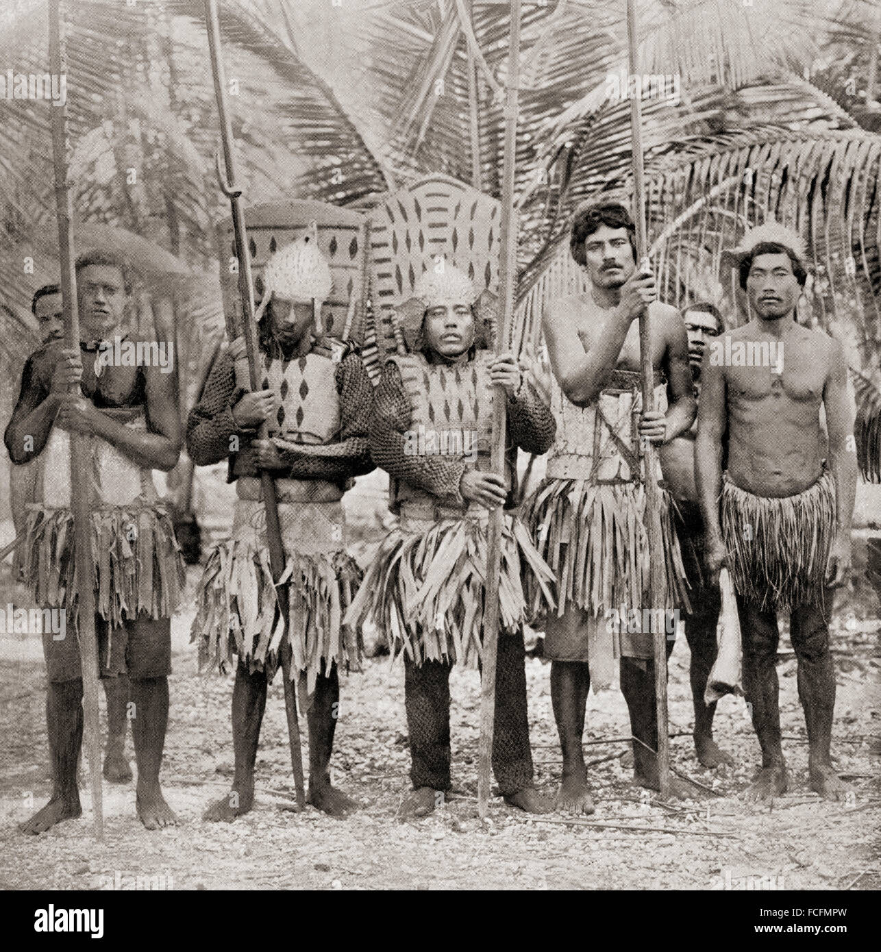 Warriors from The Gilbert Islands, Pacific Ocean. The Gilbert Islanders ...