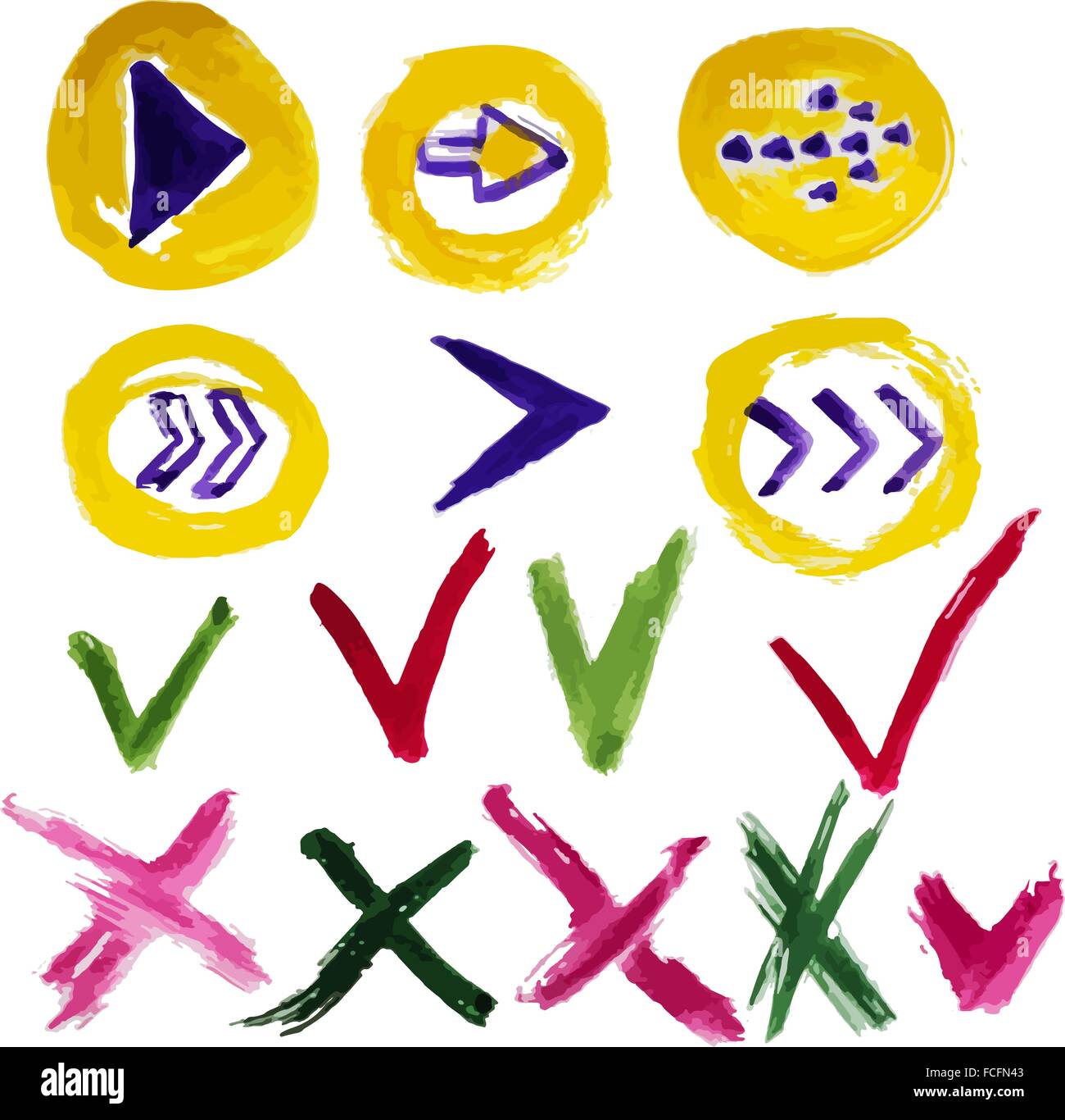 vector watercolor icons Stock Vector Image & Art - Alamy