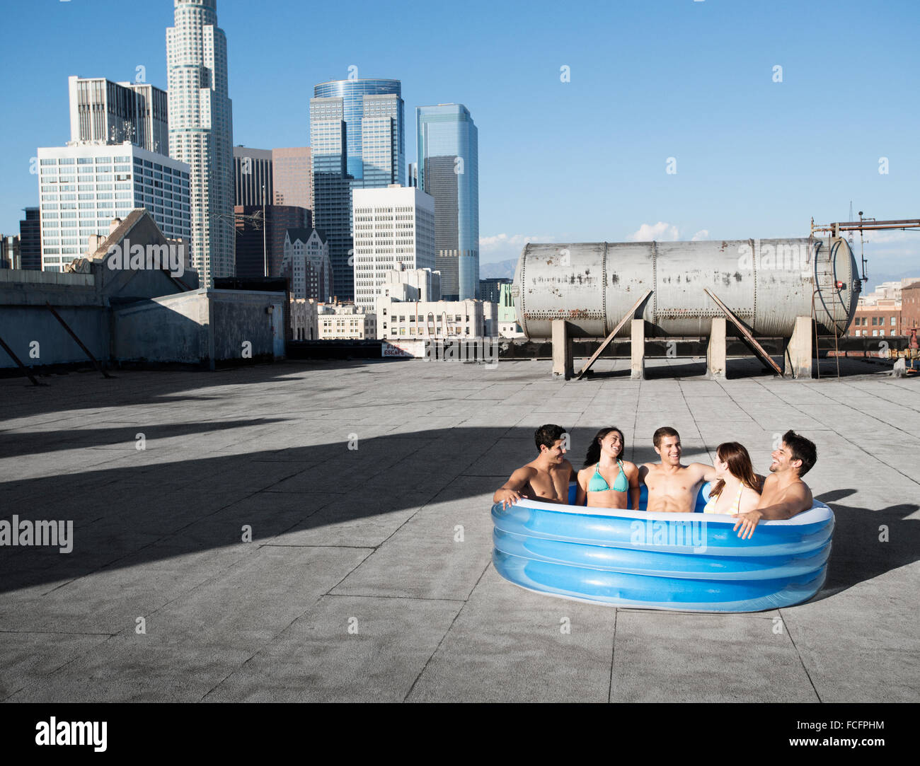 Inflatable pool rooftop hi-res stock photography and images - Alamy