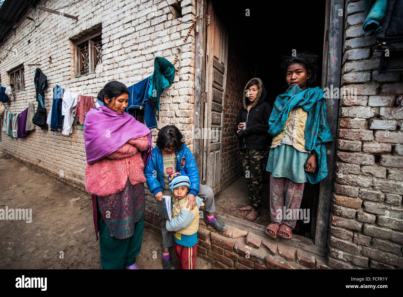 Nepal, Kathmandu, street children in shantytown Stock Photo - Alamy