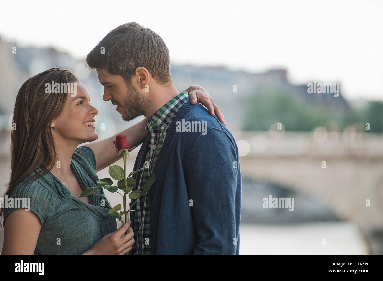 Two People Gazing Into Each Others Eyes