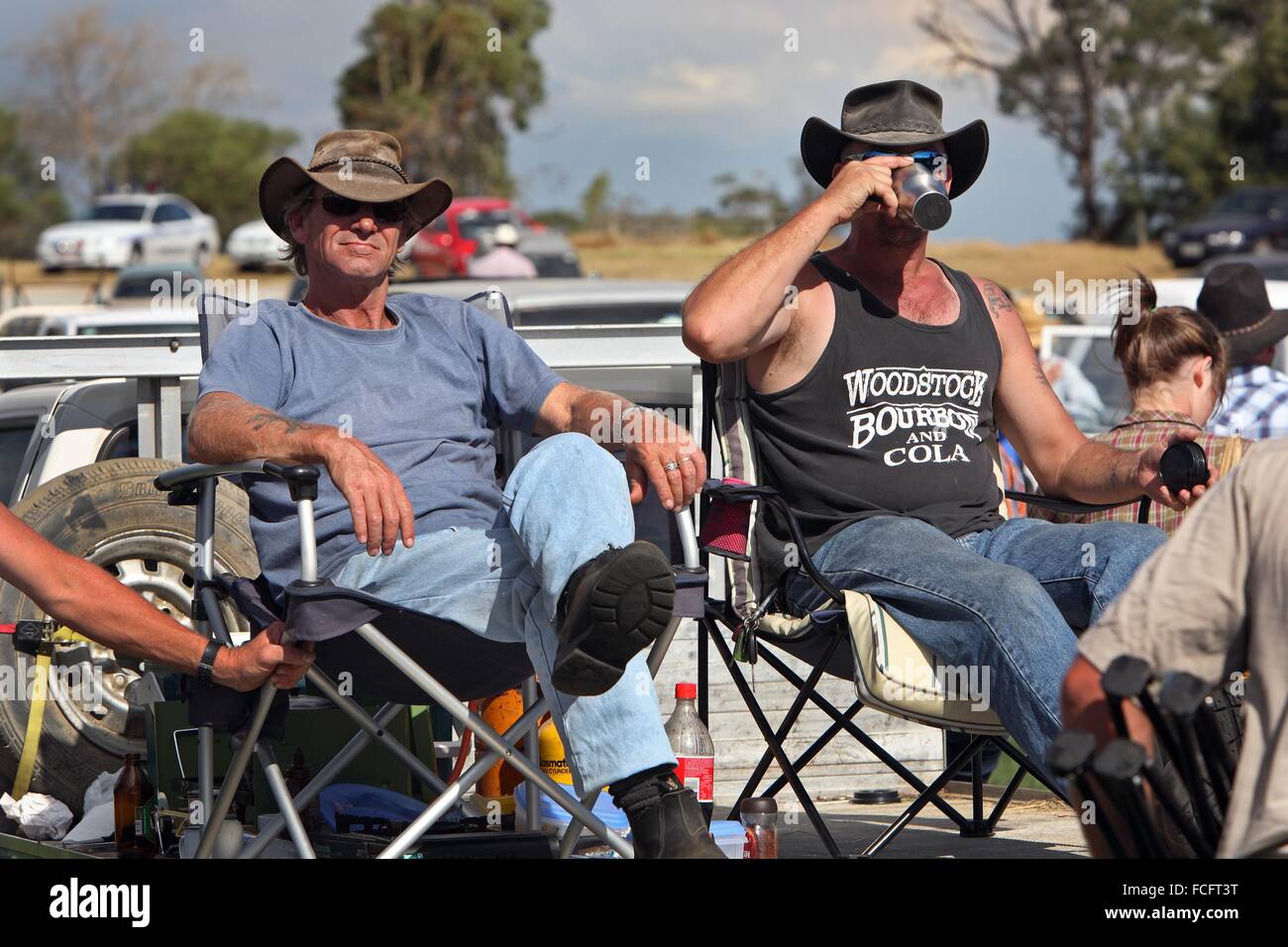Spectators at the annual Lang Lang Rodeo. Victoria, Australia Stock ...