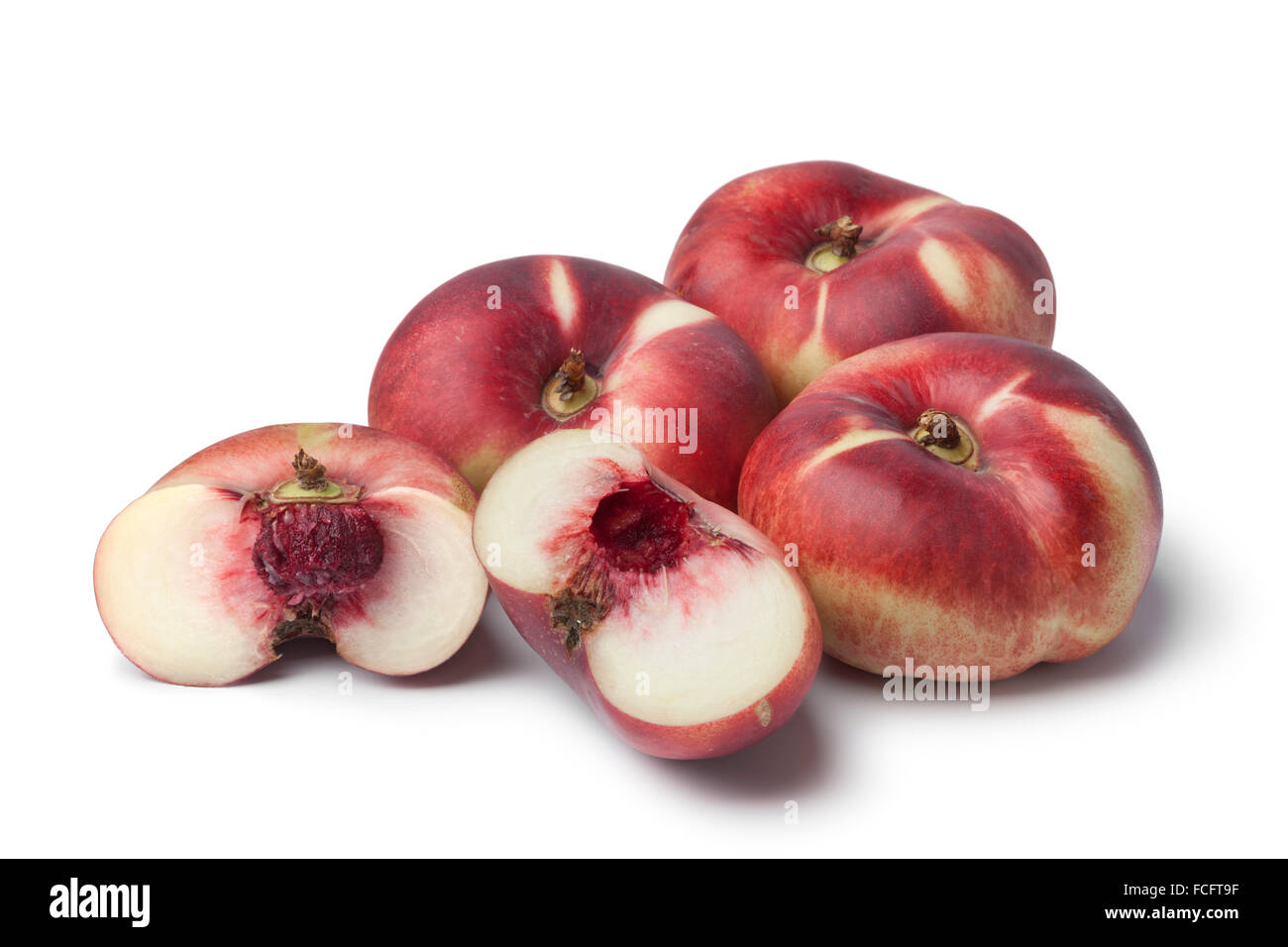 Fresh ripe wild nectarines on white background Stock Photo - Alamy