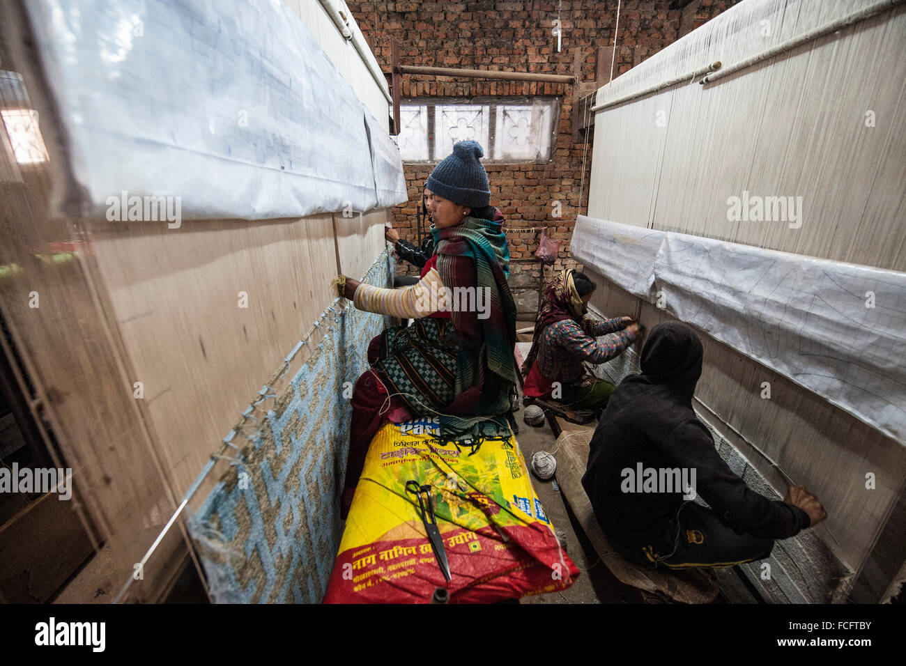 Nepal, Kathmandu, Carpets factory Stock Photo - Alamy