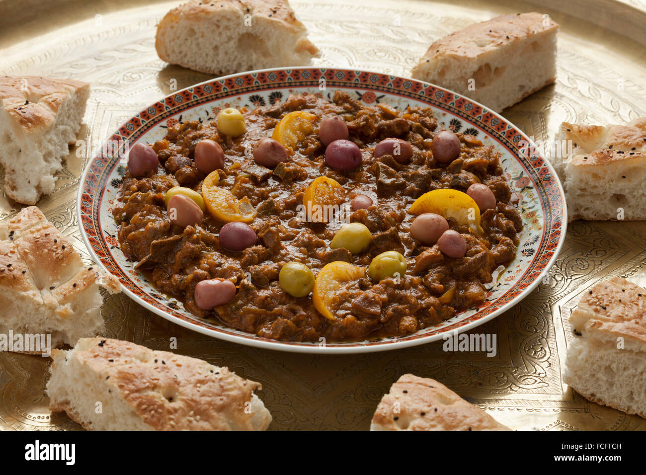 Dish with traditional moroccan kercha and bread for Eid al-Adha Stock ...