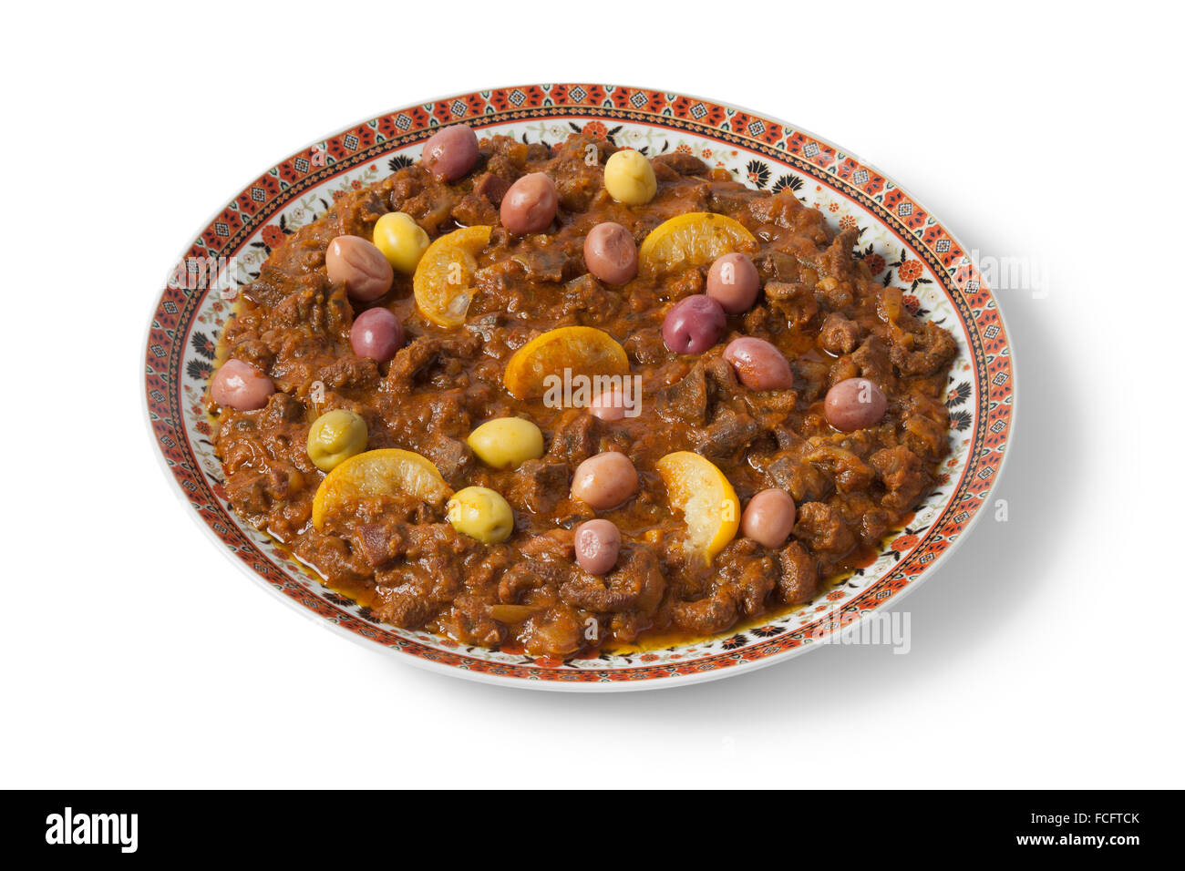Dish with traditional moroccan kercha for Eid al-Adha on white ...