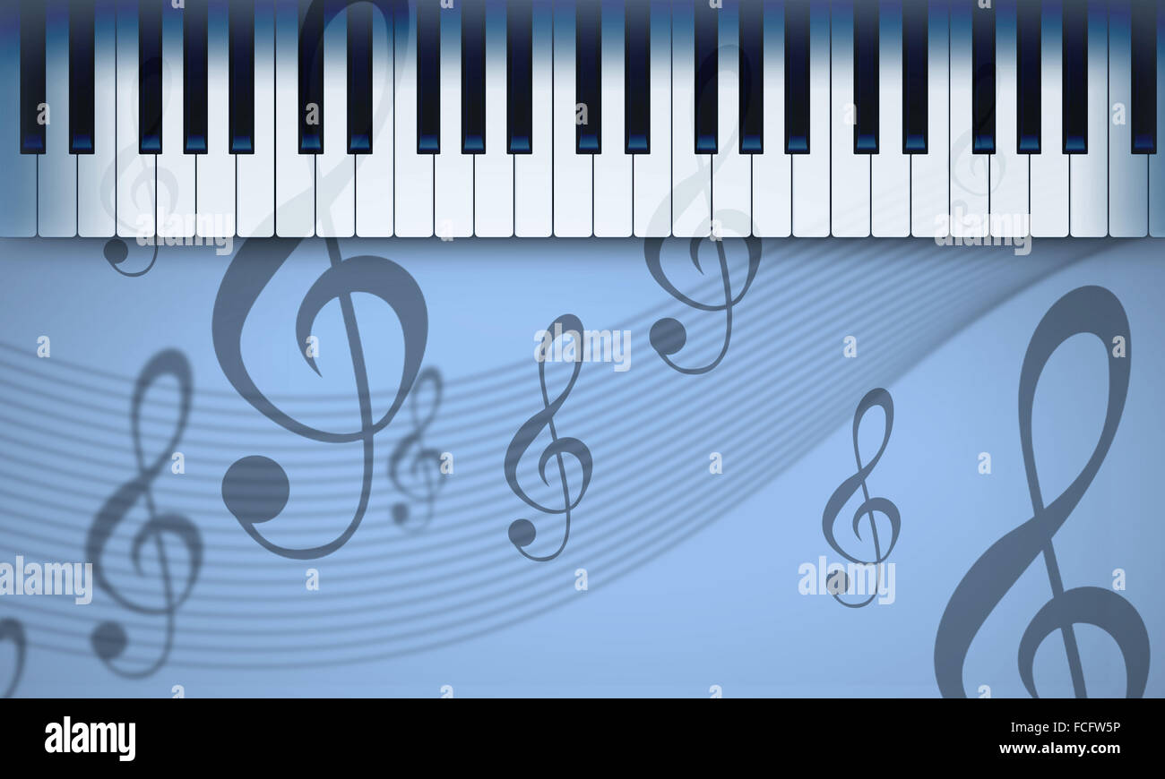 Conceptual image of music theme with keys and notes Stock Photo - Alamy