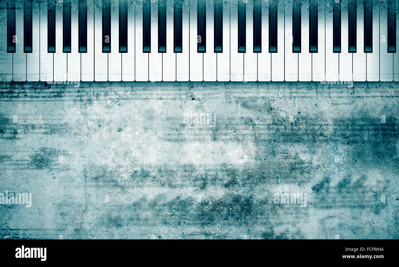 Conceptual image of music theme with keys and notes Stock Photo - Alamy