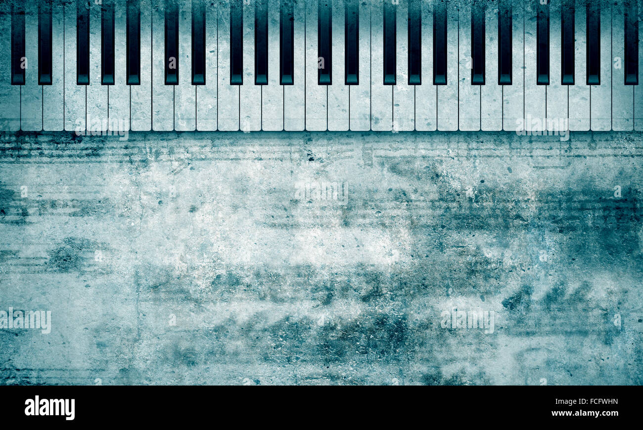 Conceptual image of music theme with keys and notes Stock Photo - Alamy