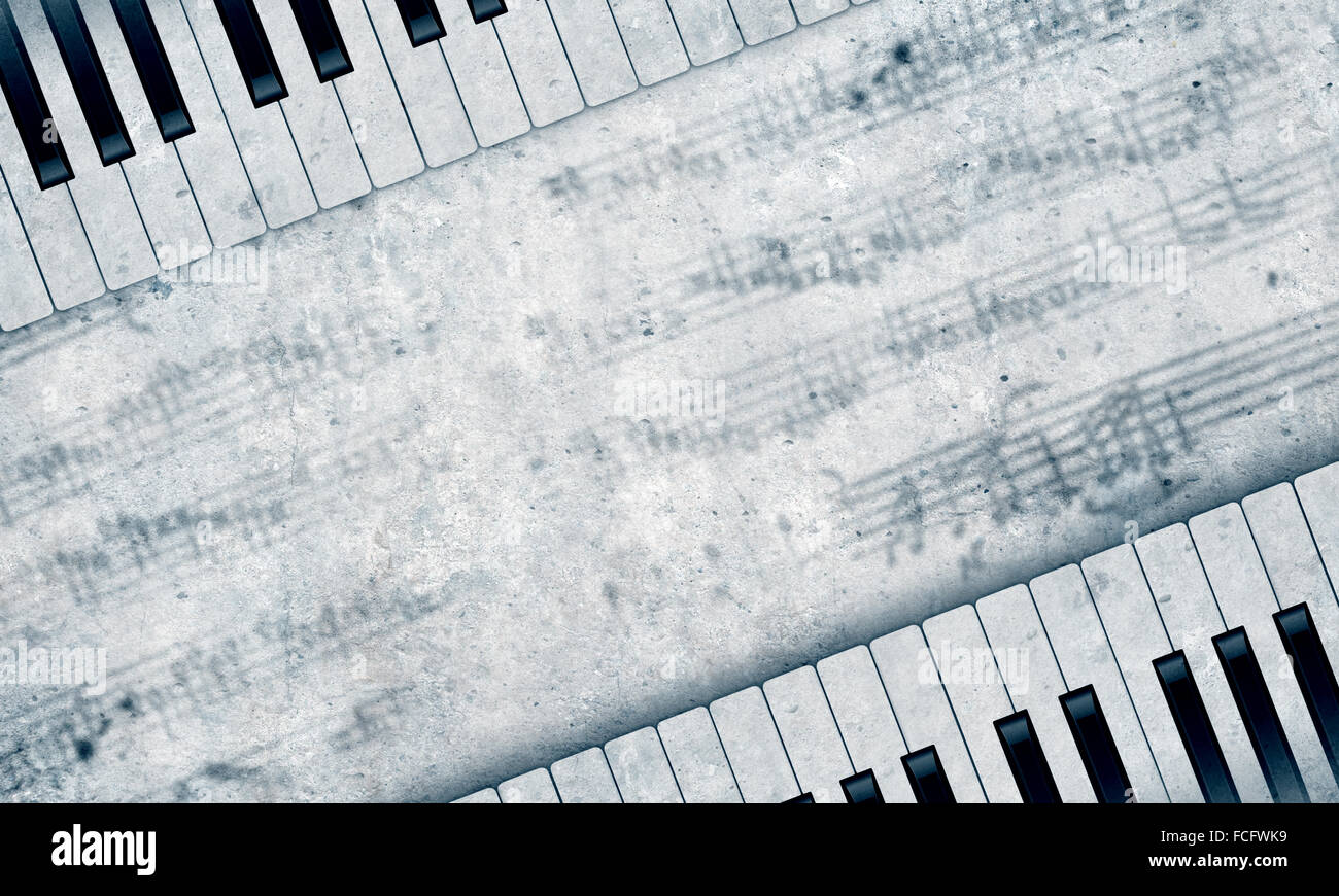 Conceptual image of music theme with keys and notes Stock Photo - Alamy