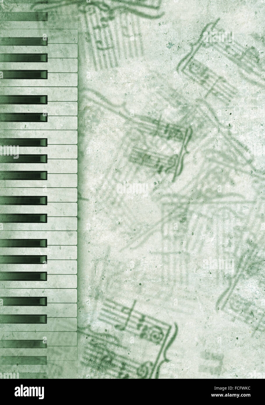 Conceptual image of music theme with keys and notes Stock Photo - Alamy