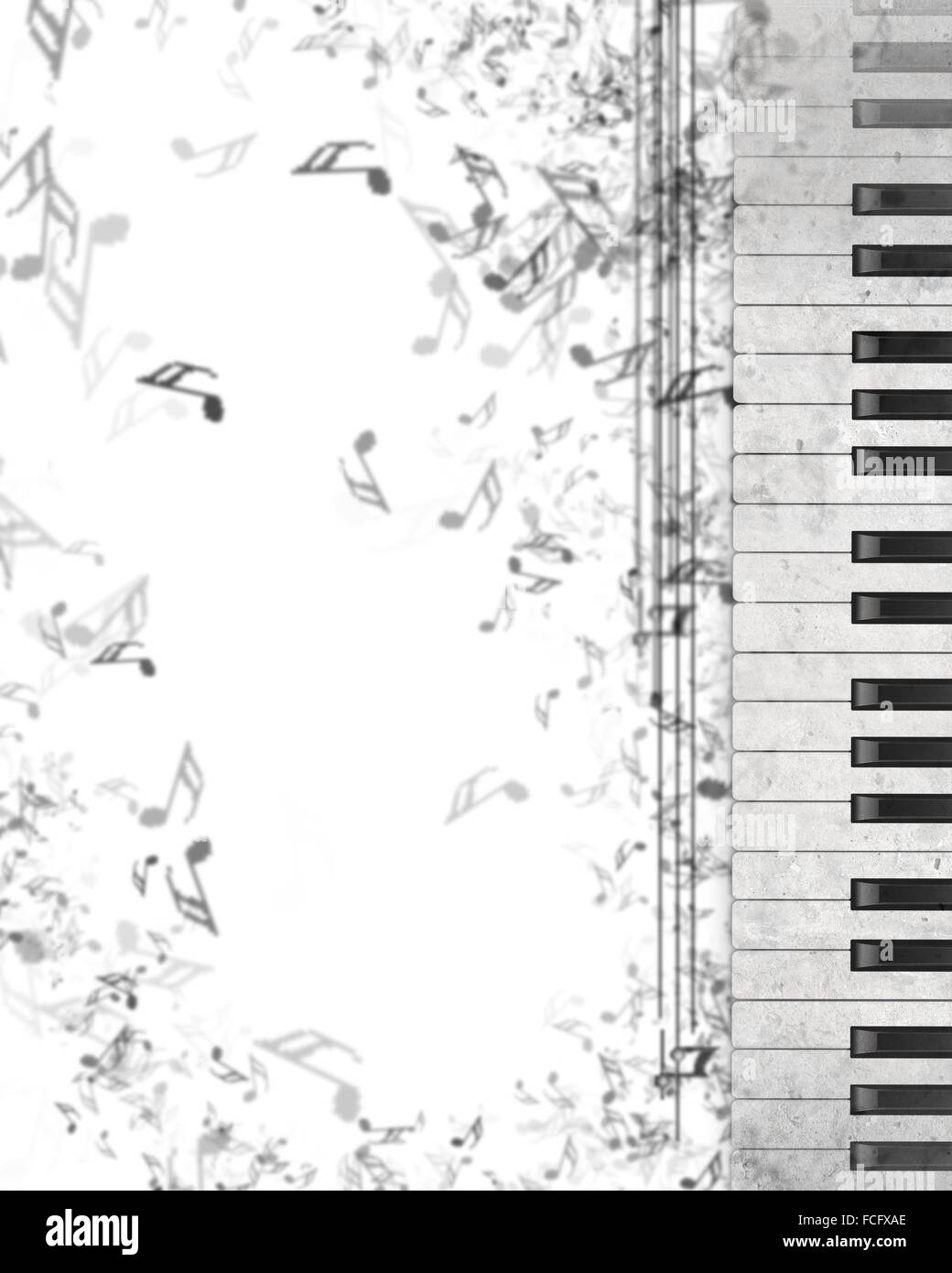 Conceptual image of music theme with keys and notes Stock Photo - Alamy